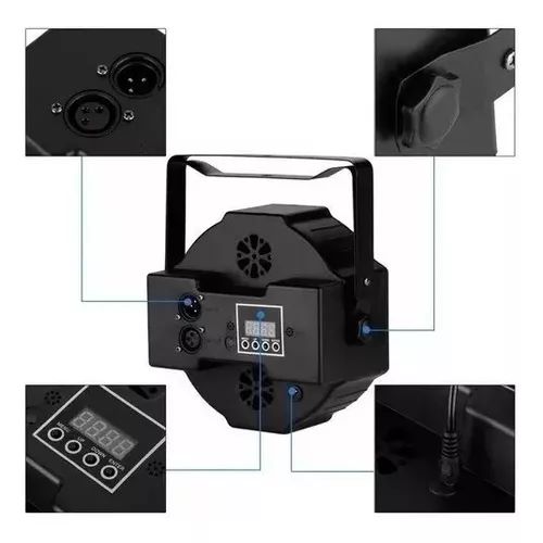 Pack de 2 Focos LED RGB DMX – 18 LEDs para Fiesta y Disco – EHOME-BAG